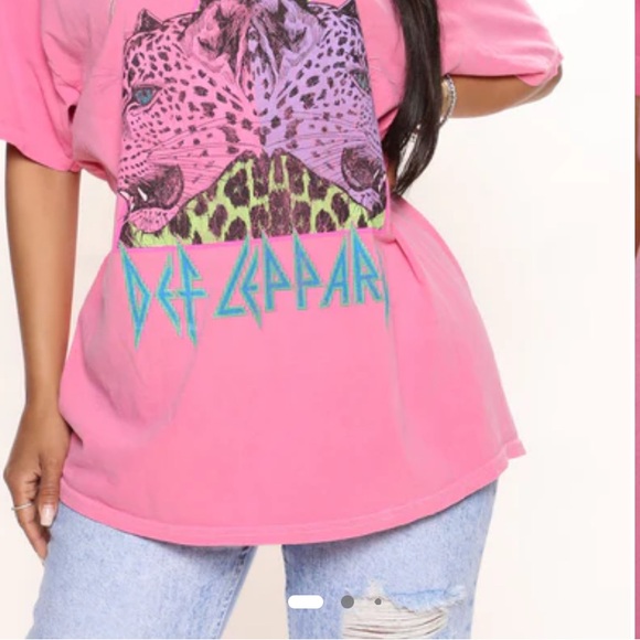 Fashion Nova | Tops | Def Leppard Hot Pink Graphic Tee | Poshmark